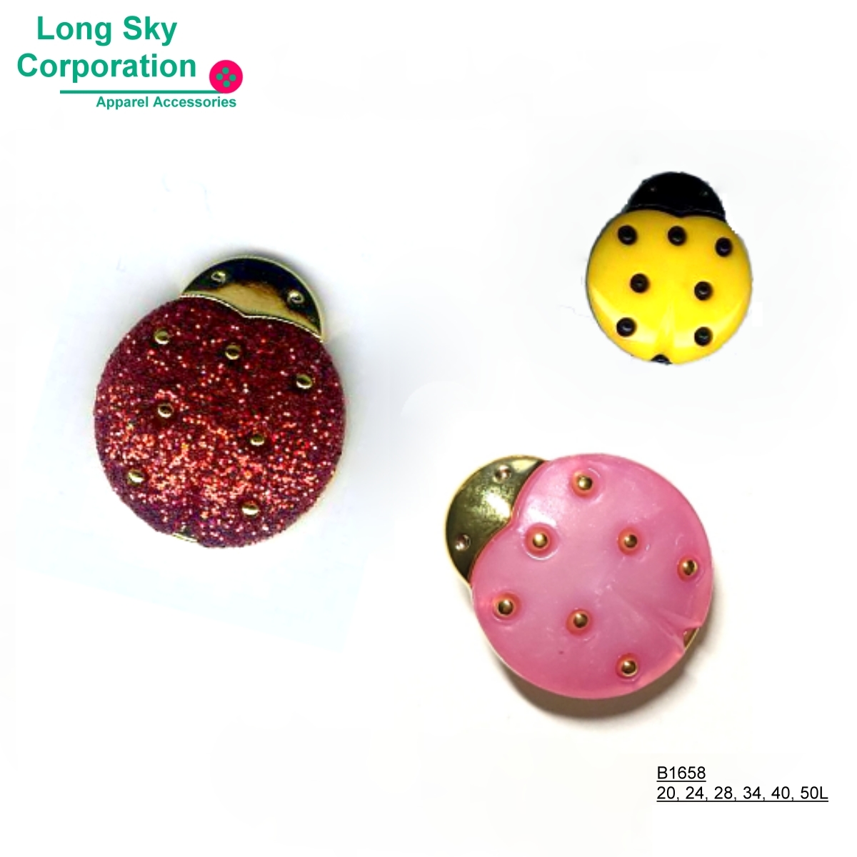 (B1658) cute colored ladybug button, red glitter lady bug button ...